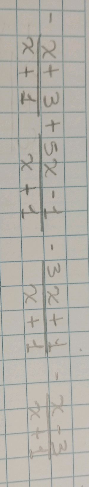 {-x+3}{x+1} + {5x-1}{x+1} - {3x+1}{x+1} - | StudyX