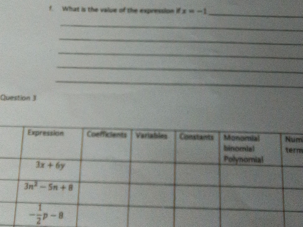 1. What is the value of the expression if x | StudyX