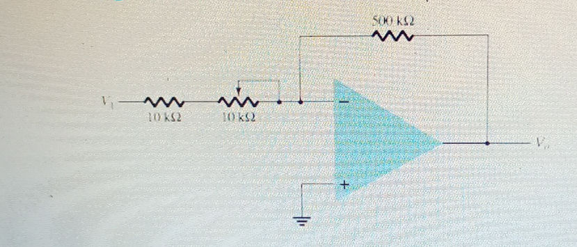 The image shows an op-amp circuit. The input | StudyX