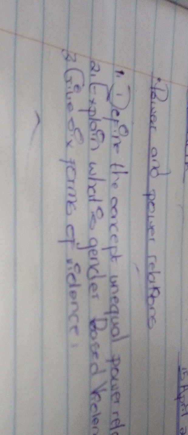 1. Define the concept unequal power | StudyX