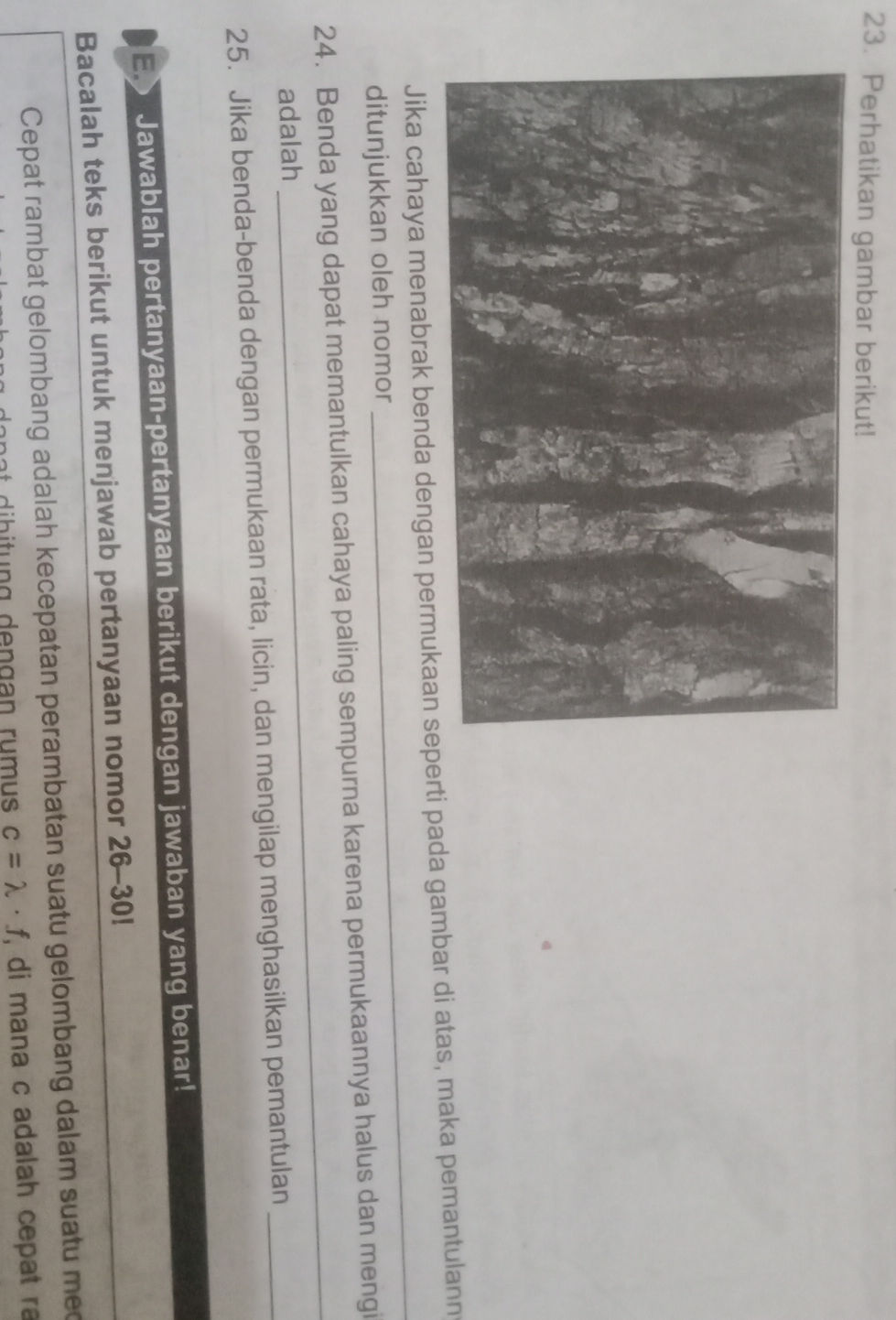 23. Perhatikan gambar berikut! Jika cahaya | StudyX