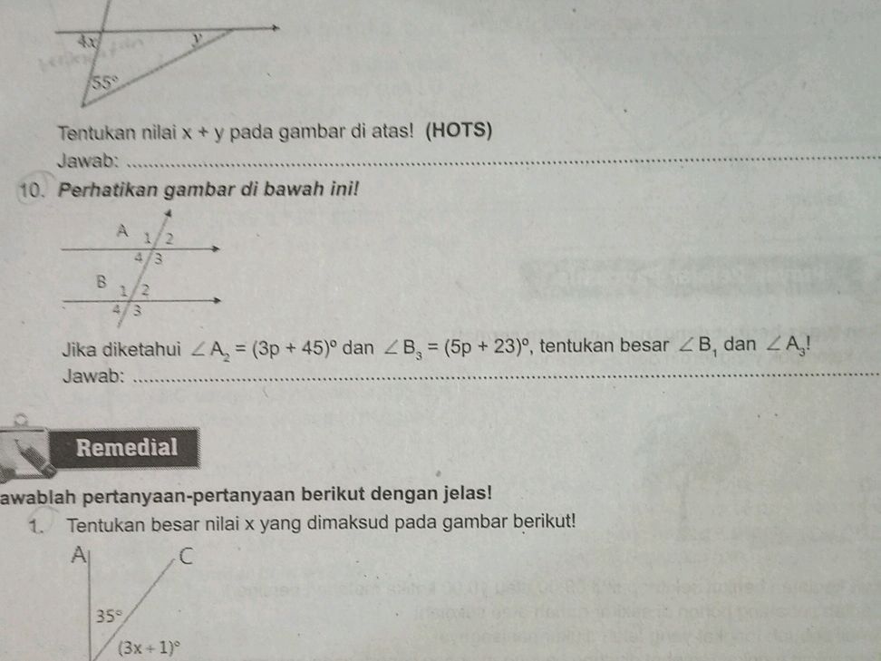 Tentukan nilai x + y pada gambar di atas! | StudyX
