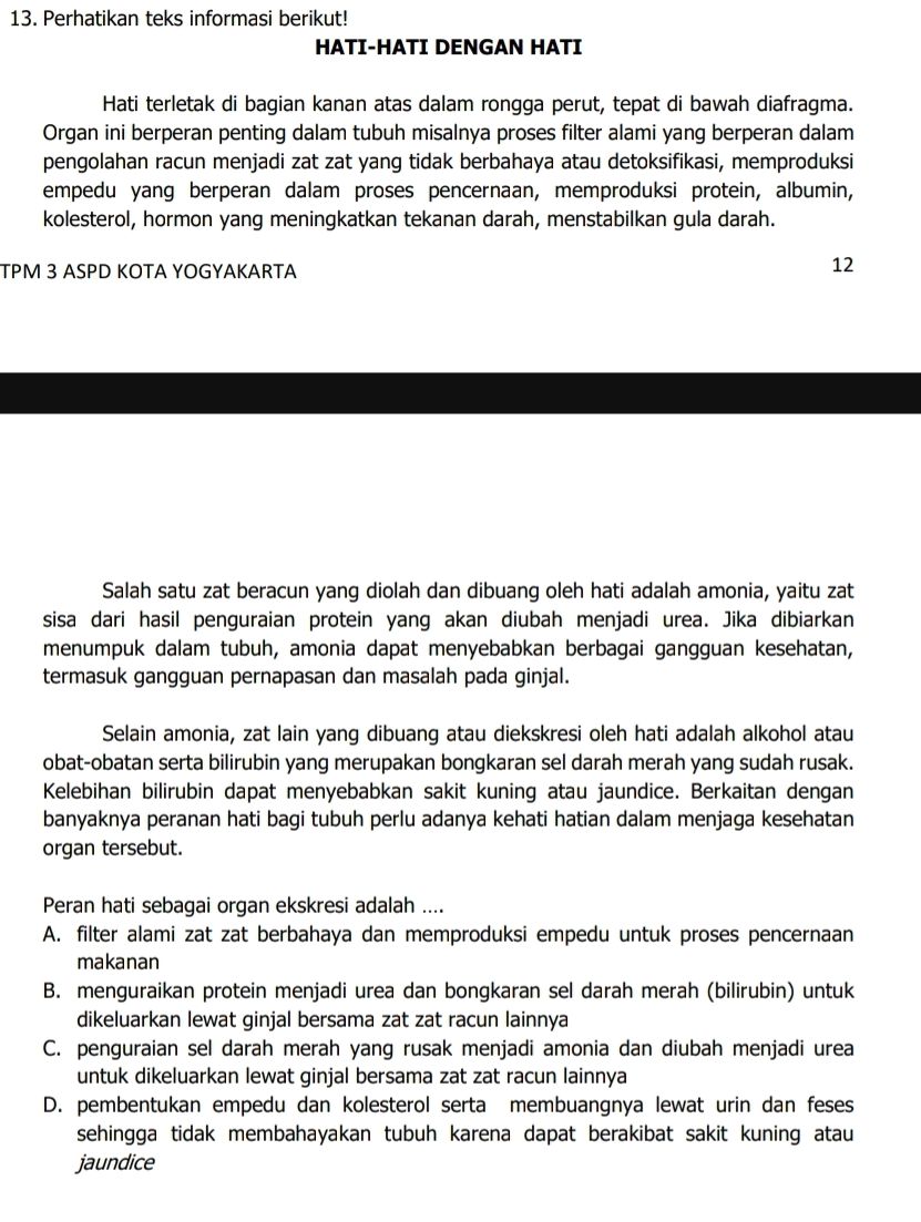 13. Perhatikan teks informasi berikut! | StudyX