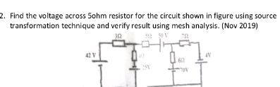 Find the voltage across 5ohm resistor for | StudyX