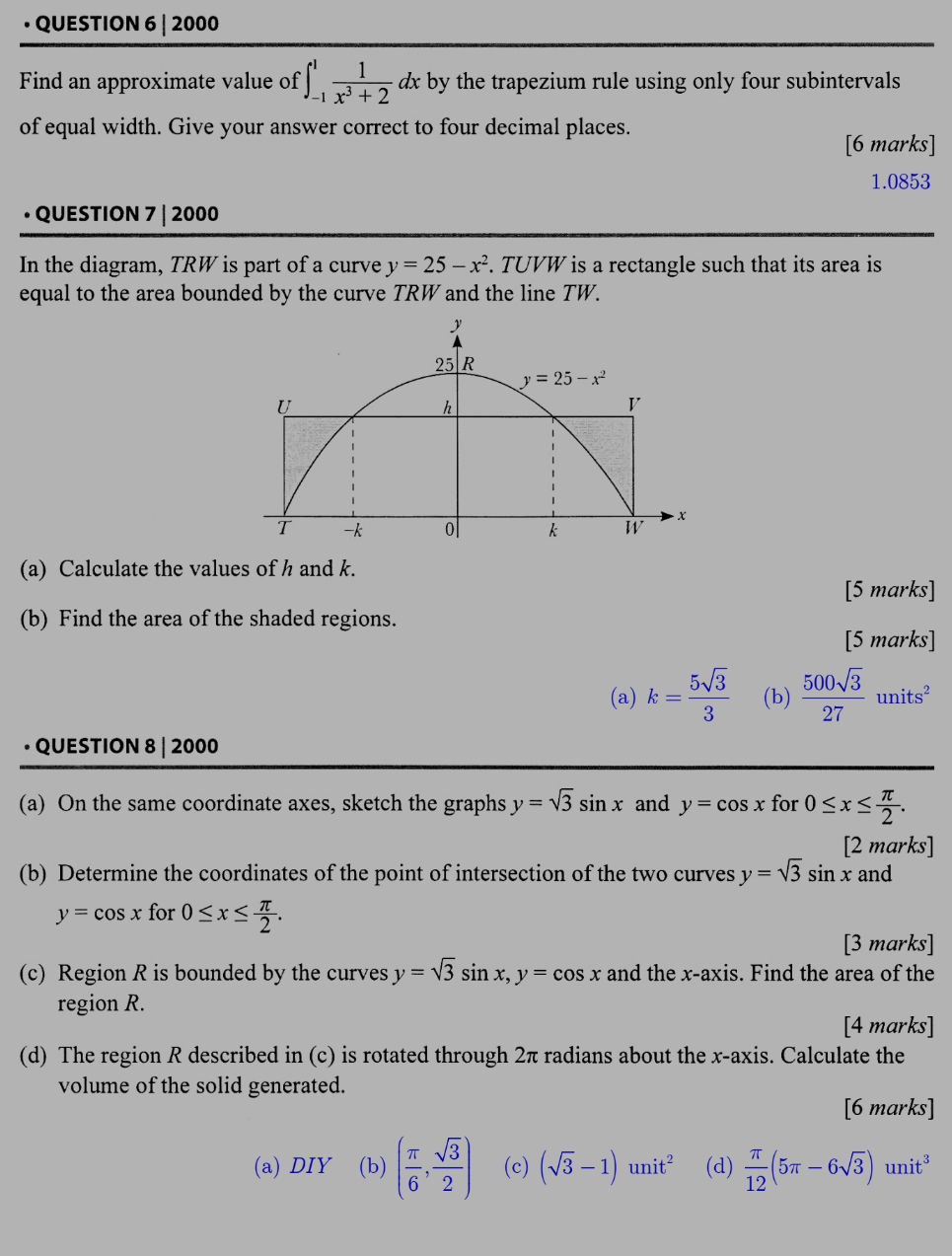 QUESTION 6 | 2000 Find an approximate | StudyX