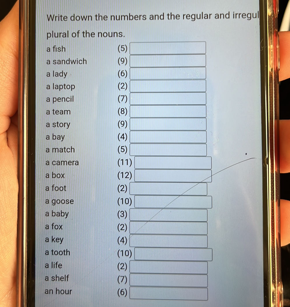 Write down the numbers and the regular and | StudyX
