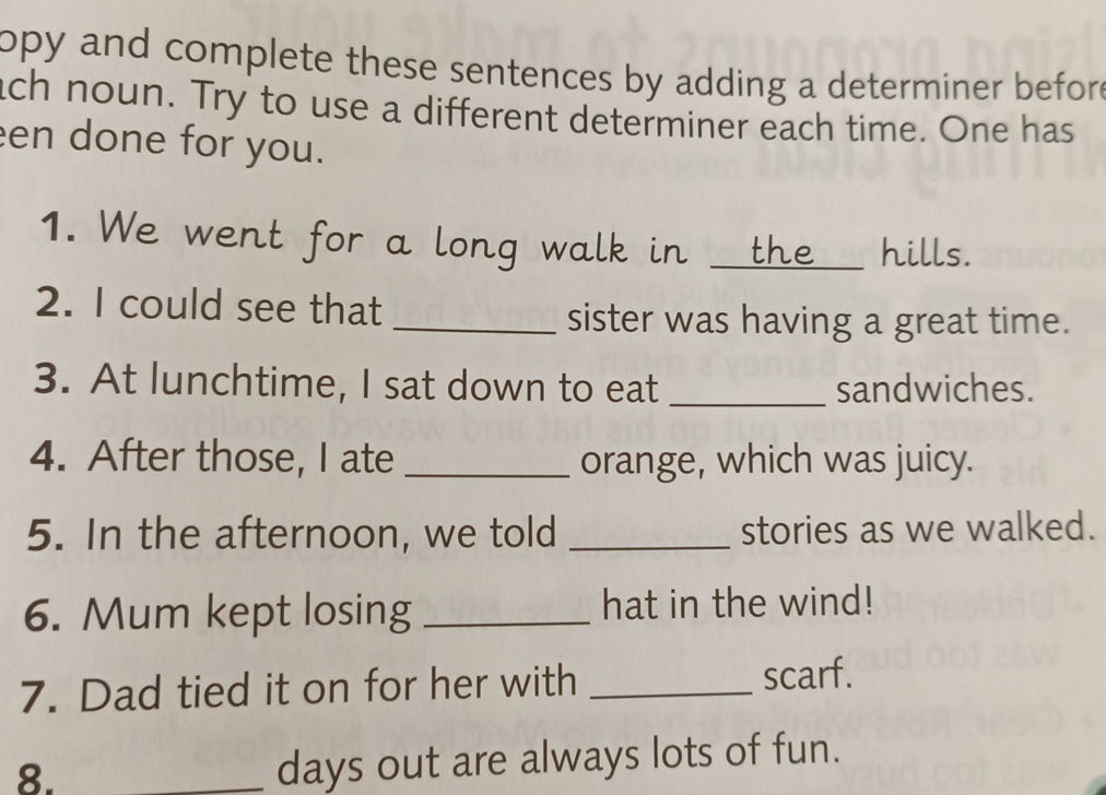 Copy and complete these sentences by adding | StudyX