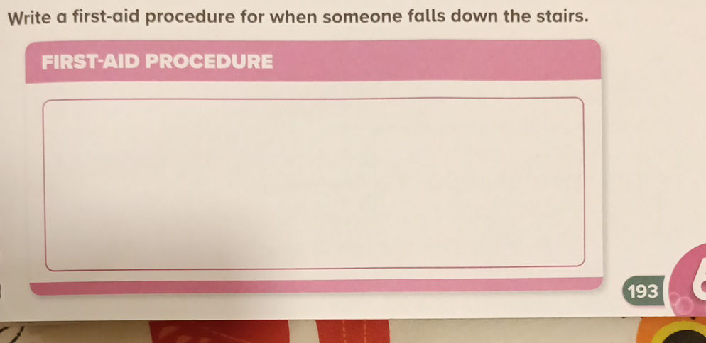 Write a first-aid procedure for when someone | StudyX