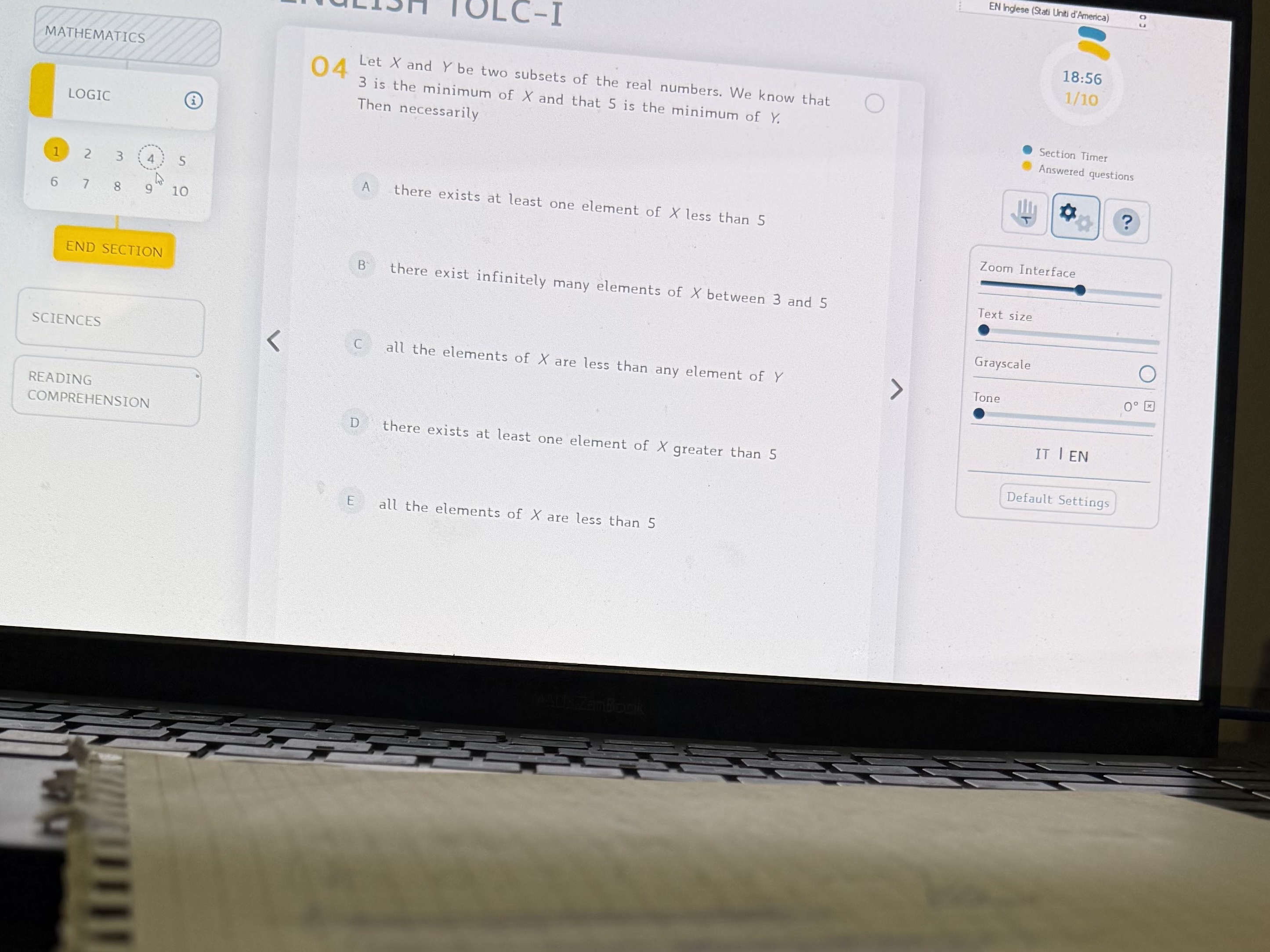 Let X and Y be two subsets of the real | StudyX