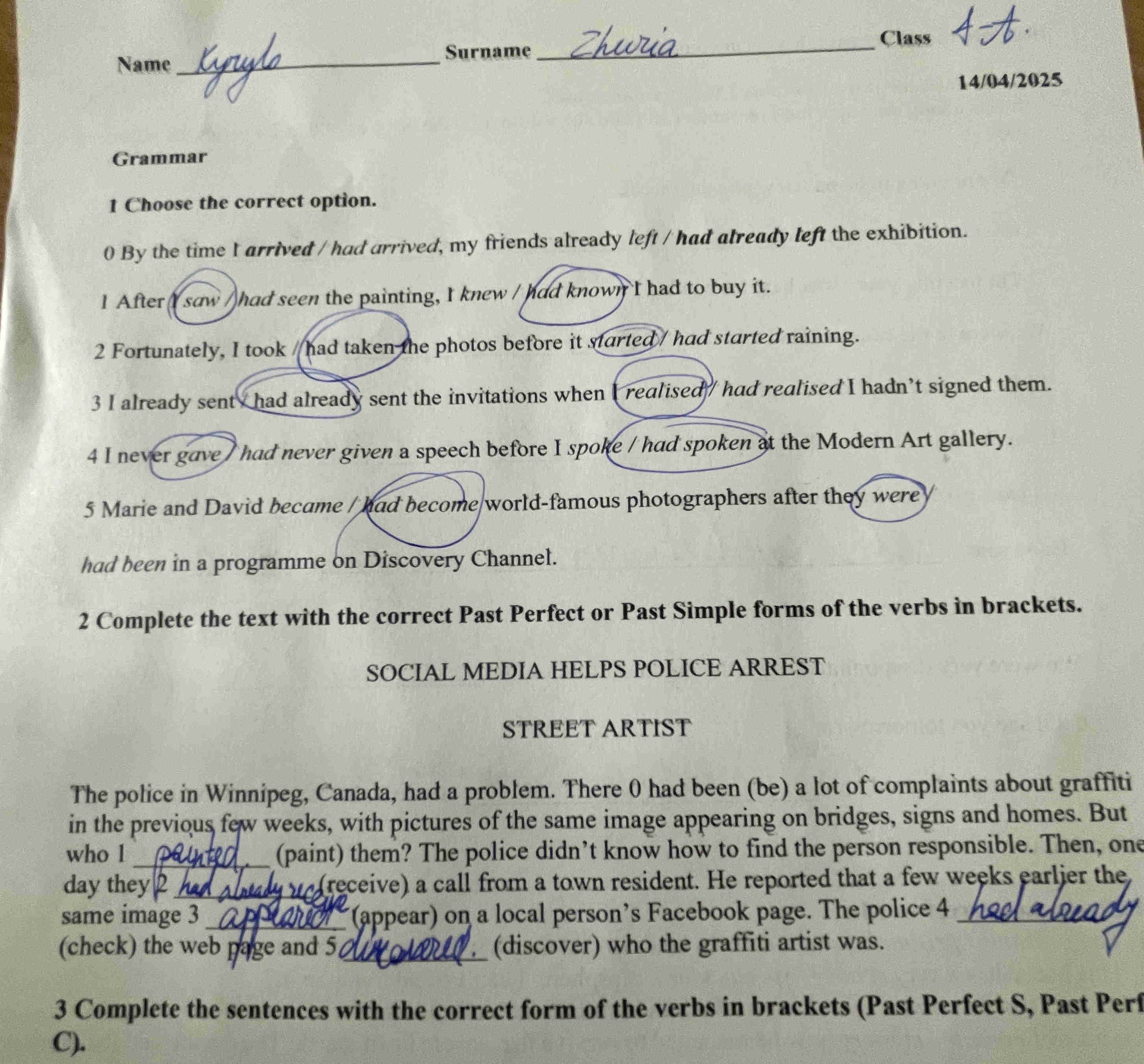 1 Choose the correct option. 0 By the time | StudyX