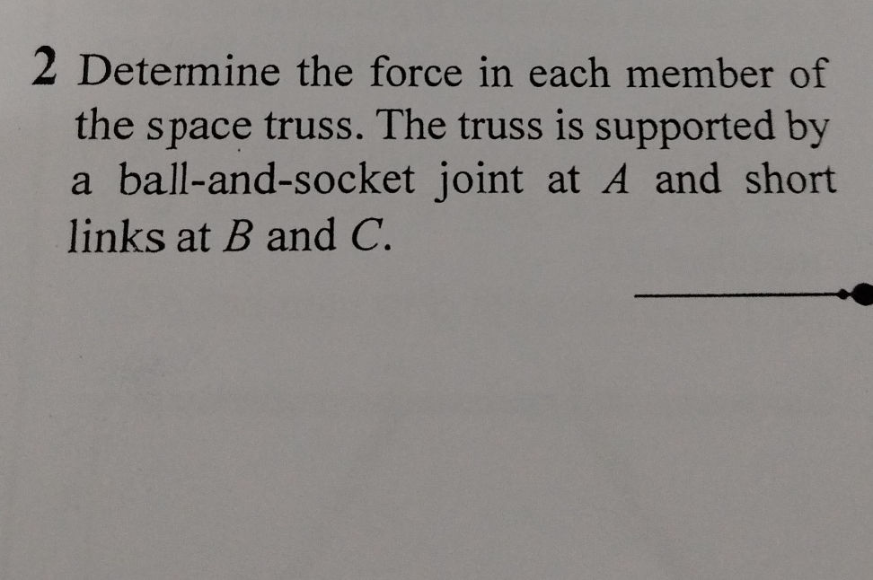 2 Determine the force in each member of the | StudyX