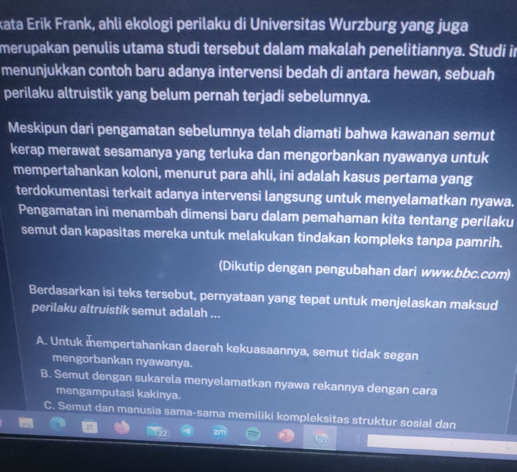 Berdasarkan isi teks tersebut, pernyataan | StudyX
