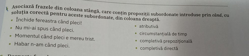 Asociază frazele din coloana stângă, care | StudyX