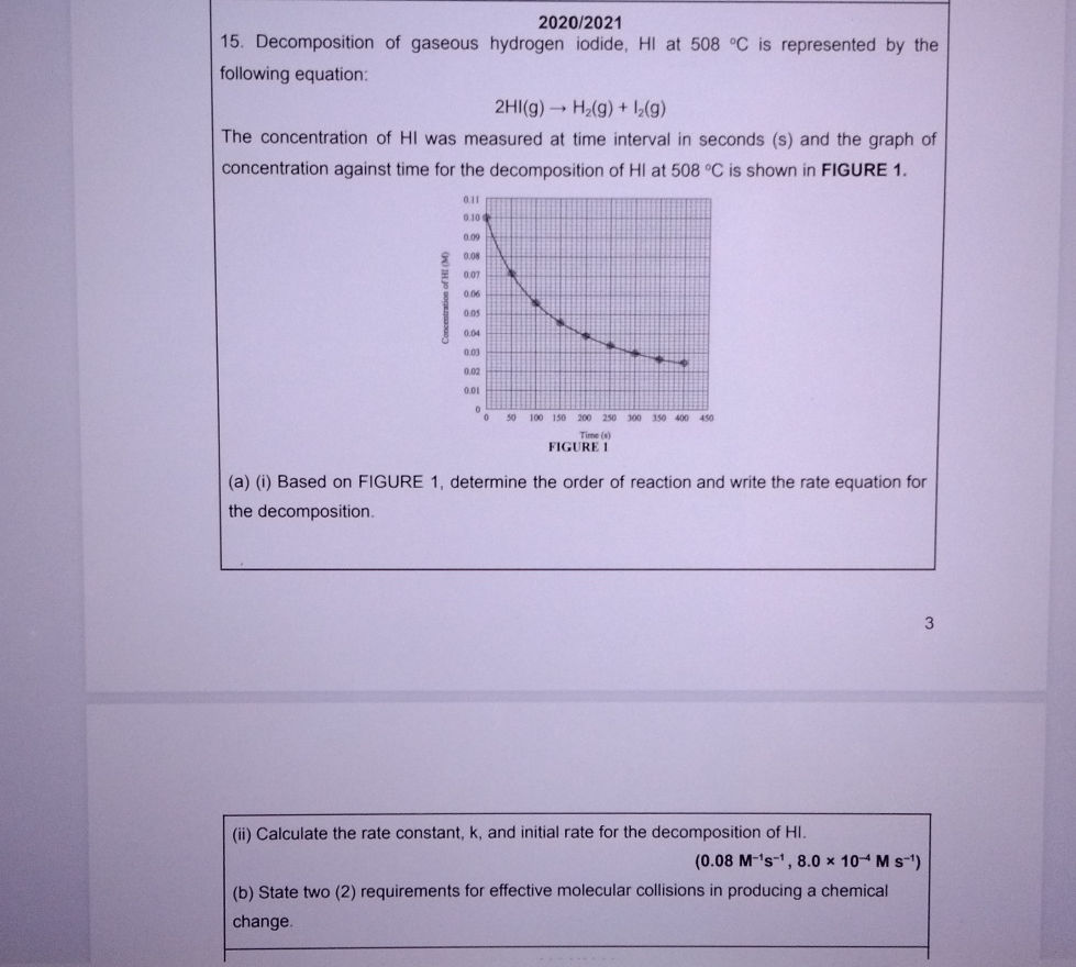 15. Decomposition of gaseous hydrogen | StudyX