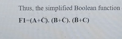 Thus, the simplified Boolean function | StudyX