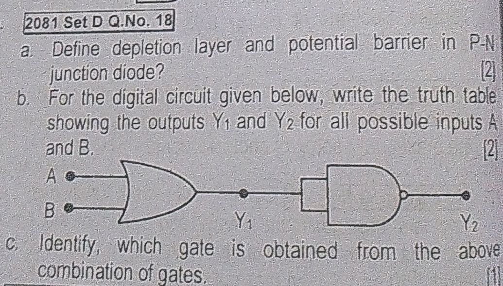 a. Define depletion layer and potential | StudyX