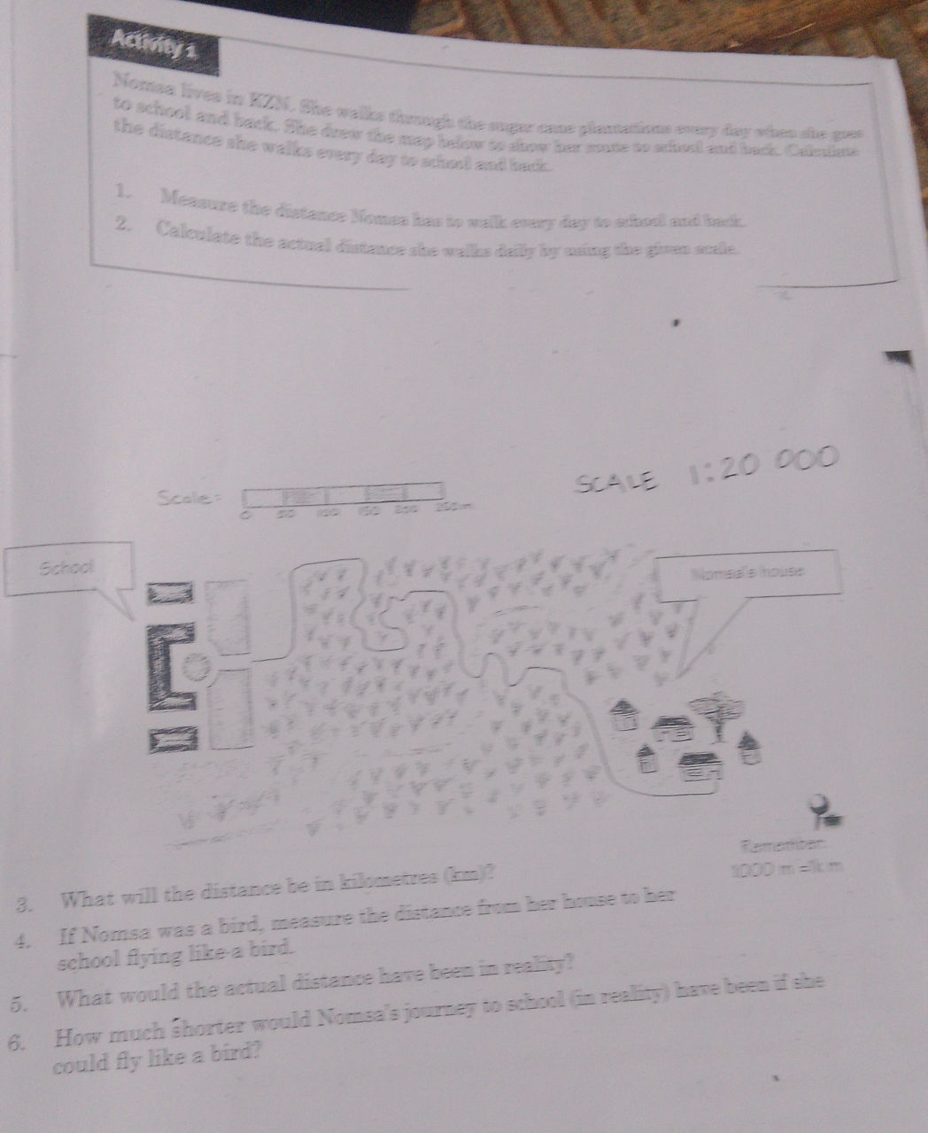 1. Measure the distance Nomsa has to walk | StudyX