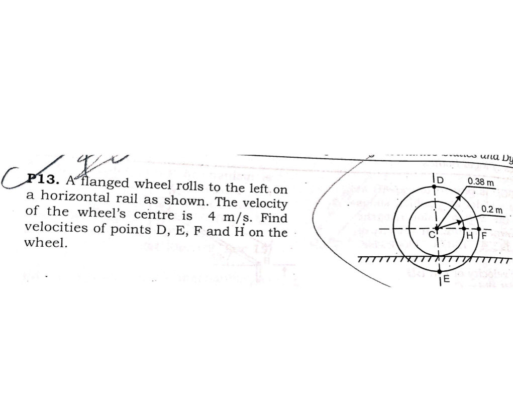 P13. A flanged wheel rolls to the left on a | StudyX
