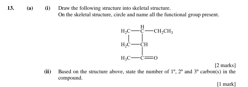 (i) Draw the following structure into | StudyX