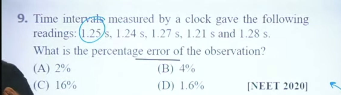 9. Time intervals measured by a clock gave | StudyX