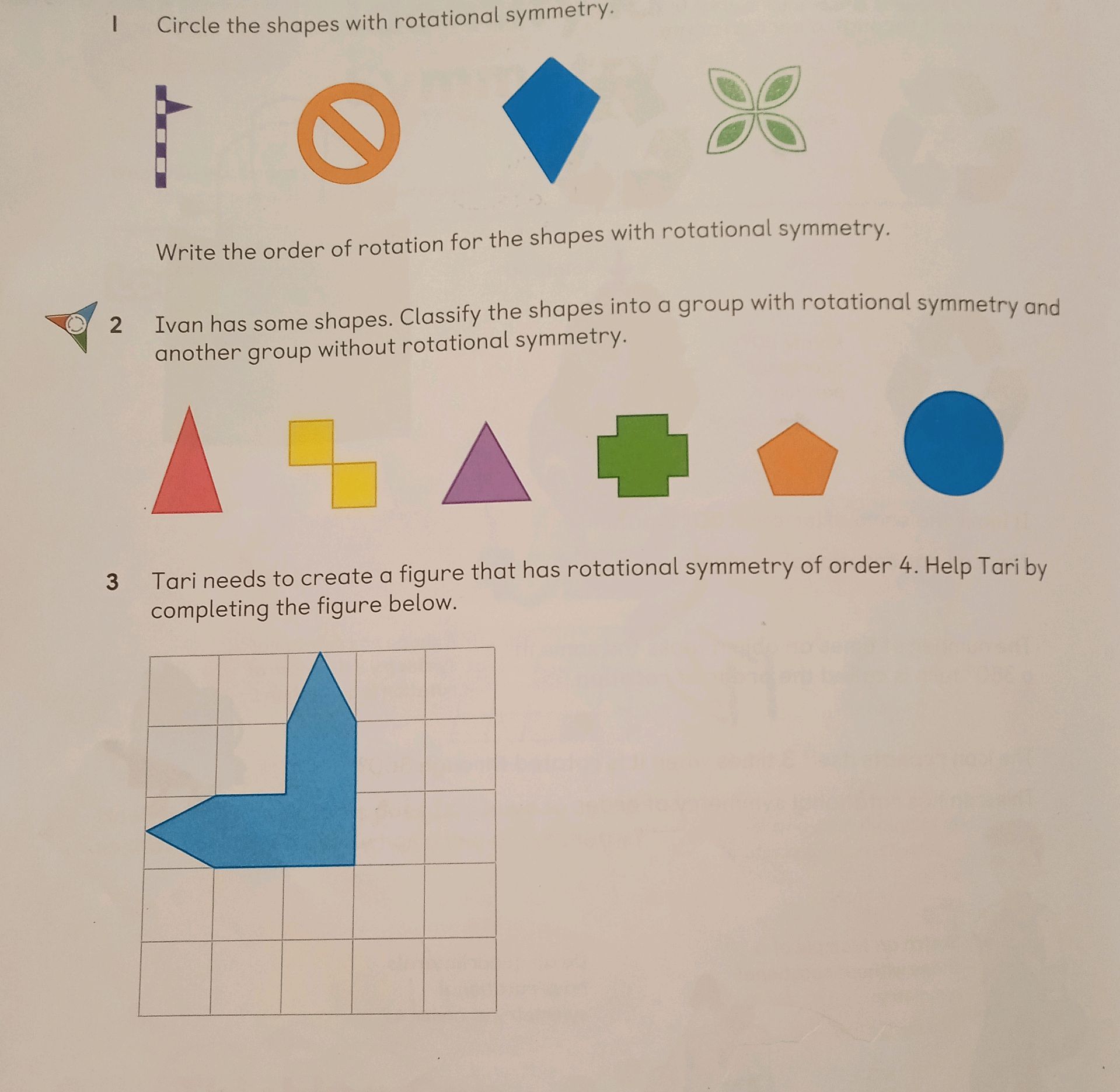 1 Circle the shapes with rotational | StudyX