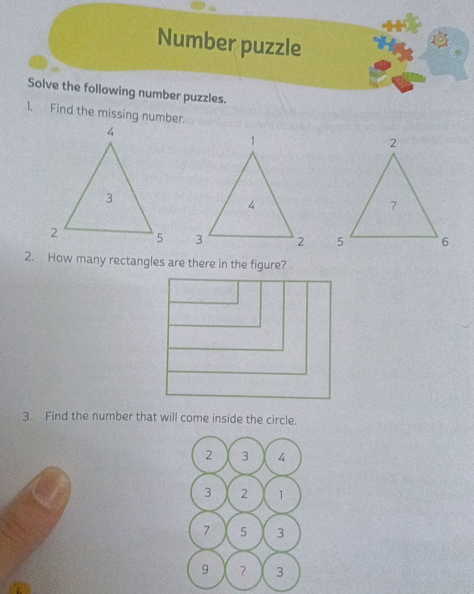 Solve the following number puzzles. 1. Find | StudyX