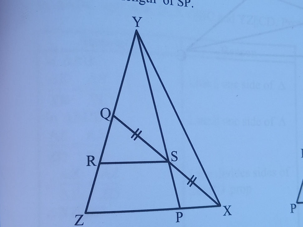 The image shows a triangle with several | StudyX