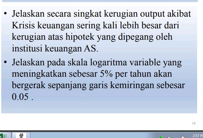 Jelaskan secara singkat kerugian output