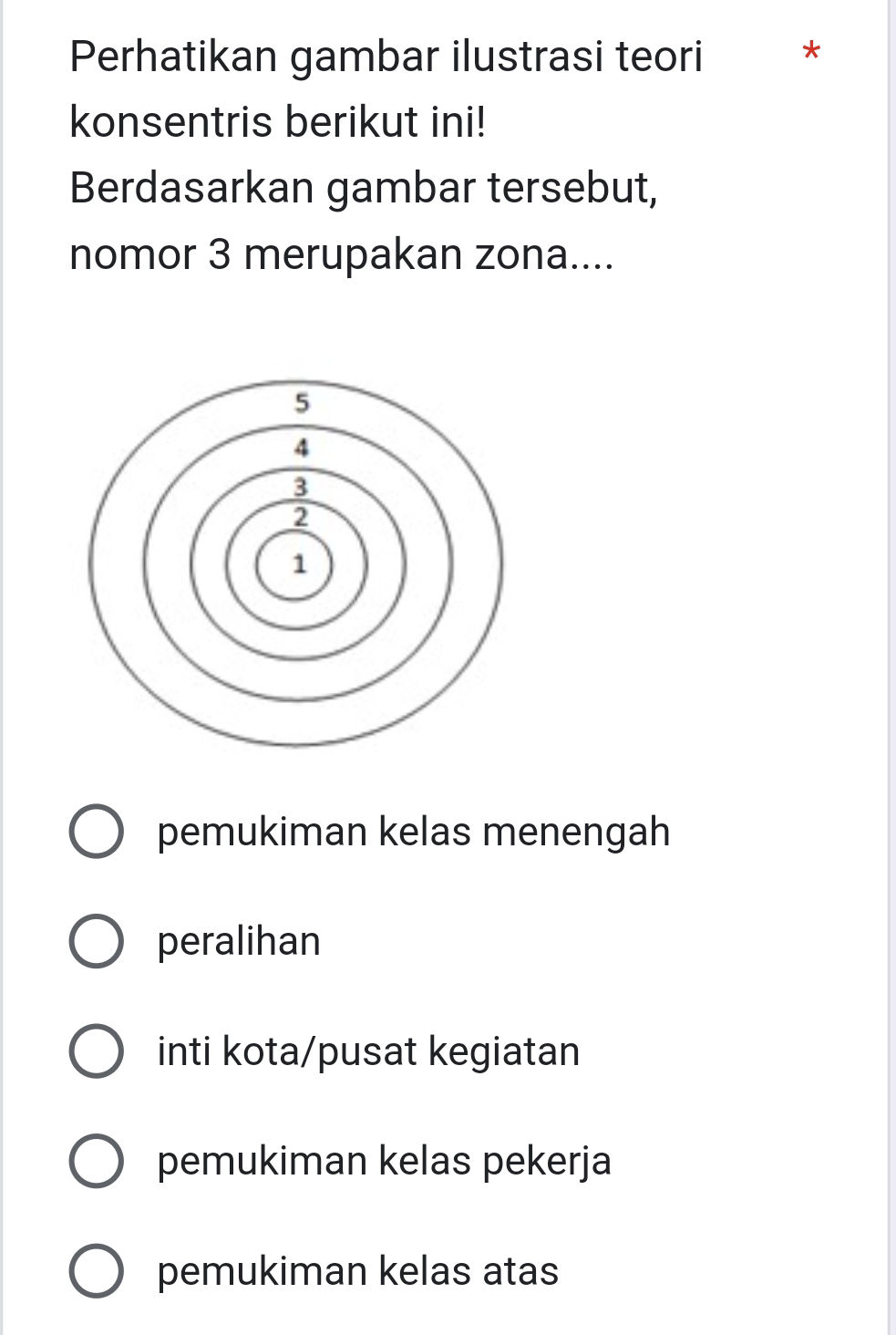 Perhatikan gambar ilustrasi teori konsentris | StudyX