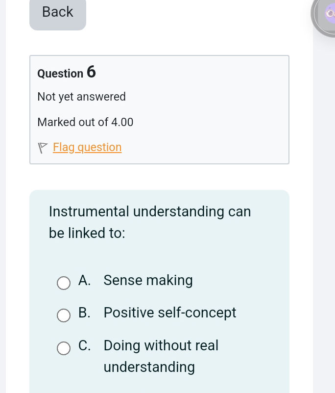 Instrumental understanding can be linked to: | StudyX