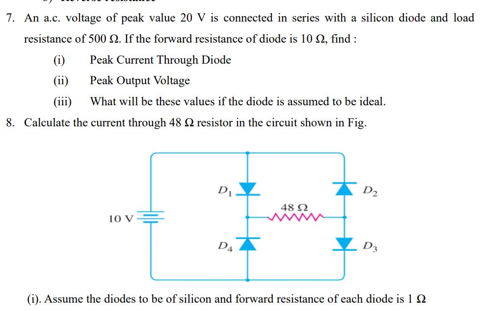 7. An a.c. voltage of peak value 20 V is | StudyX