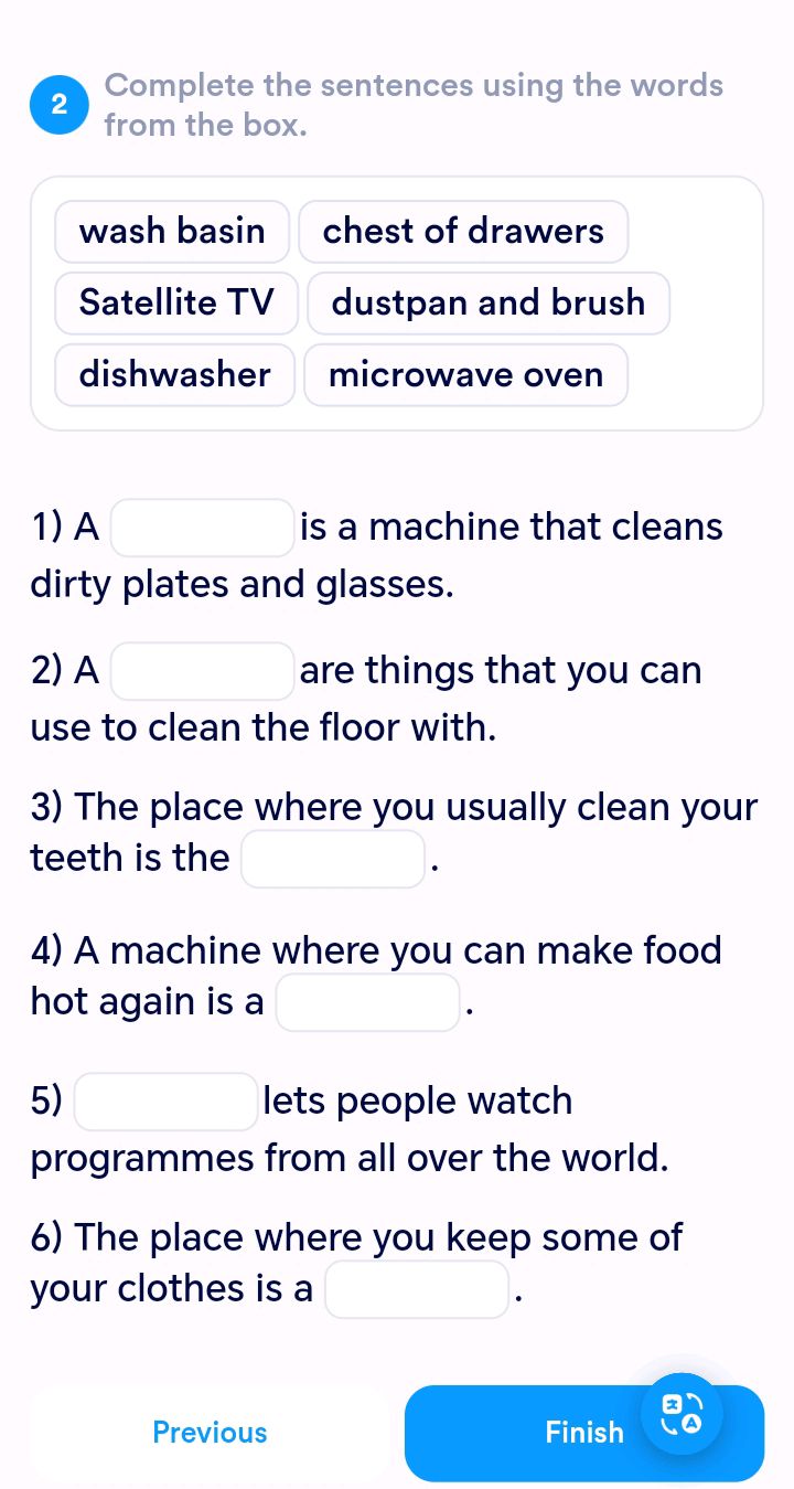 Complete the sentences using the words from | StudyX