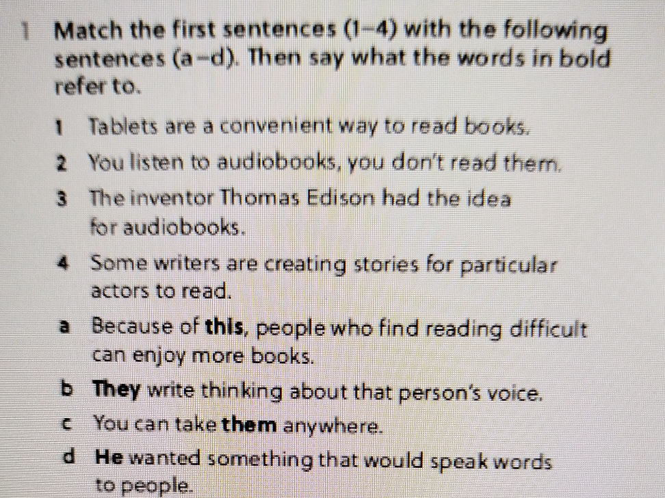 Match the first sentences (1-4) with the | StudyX