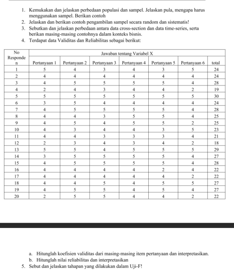 1. Kemukakan dan jelaskan perbedaan populasi | StudyX