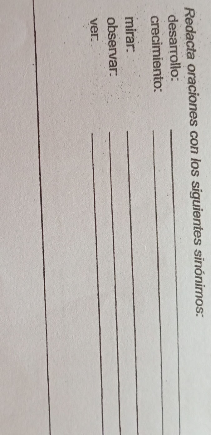 Redacta oraciones con los siguientes | StudyX