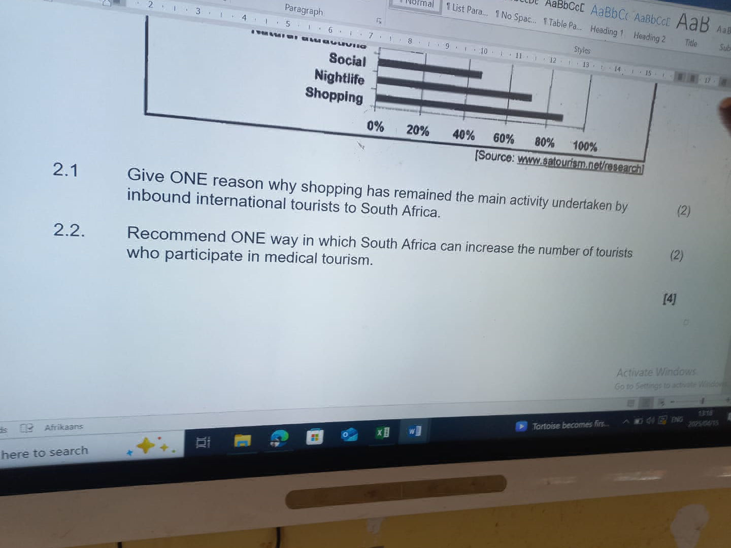 2.1 Give ONE reason why shopping has | StudyX