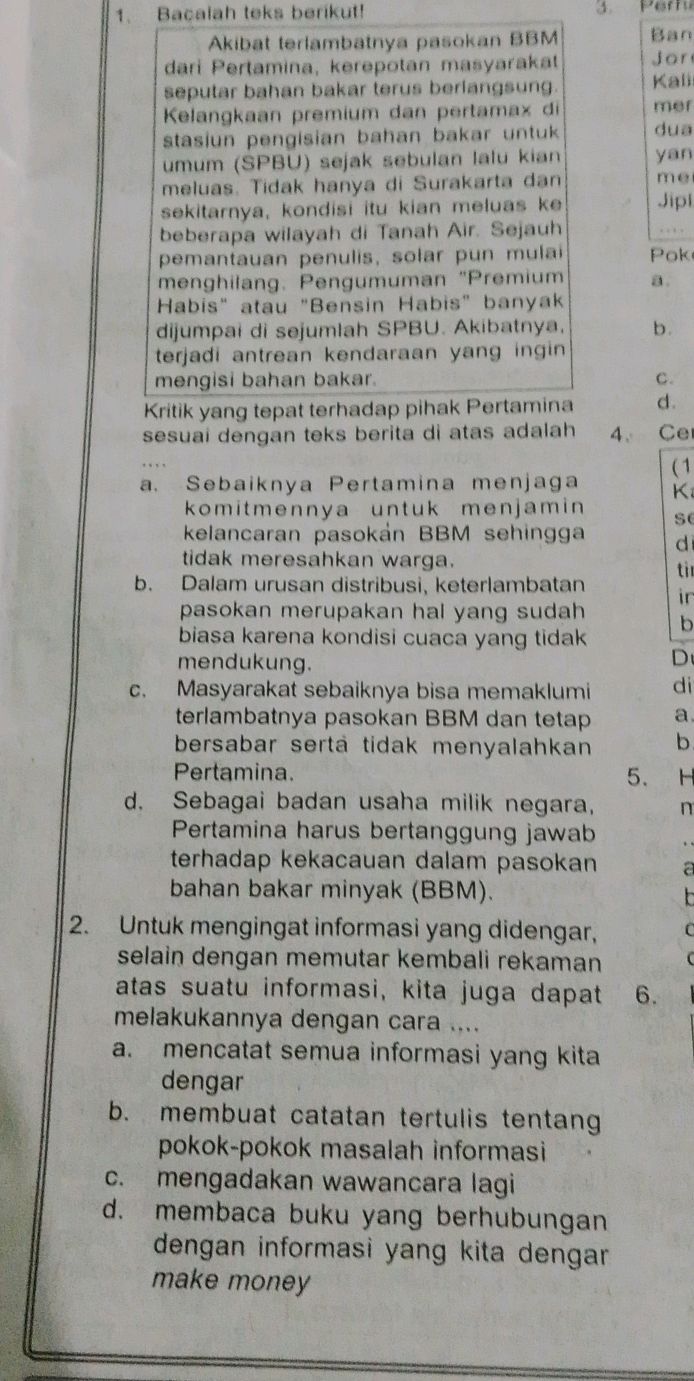 1. Bacalah teks berikut! Akibat | StudyX