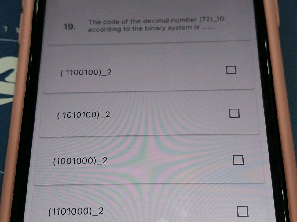 19. The code of the decimal number (72)\_10 | StudyX
