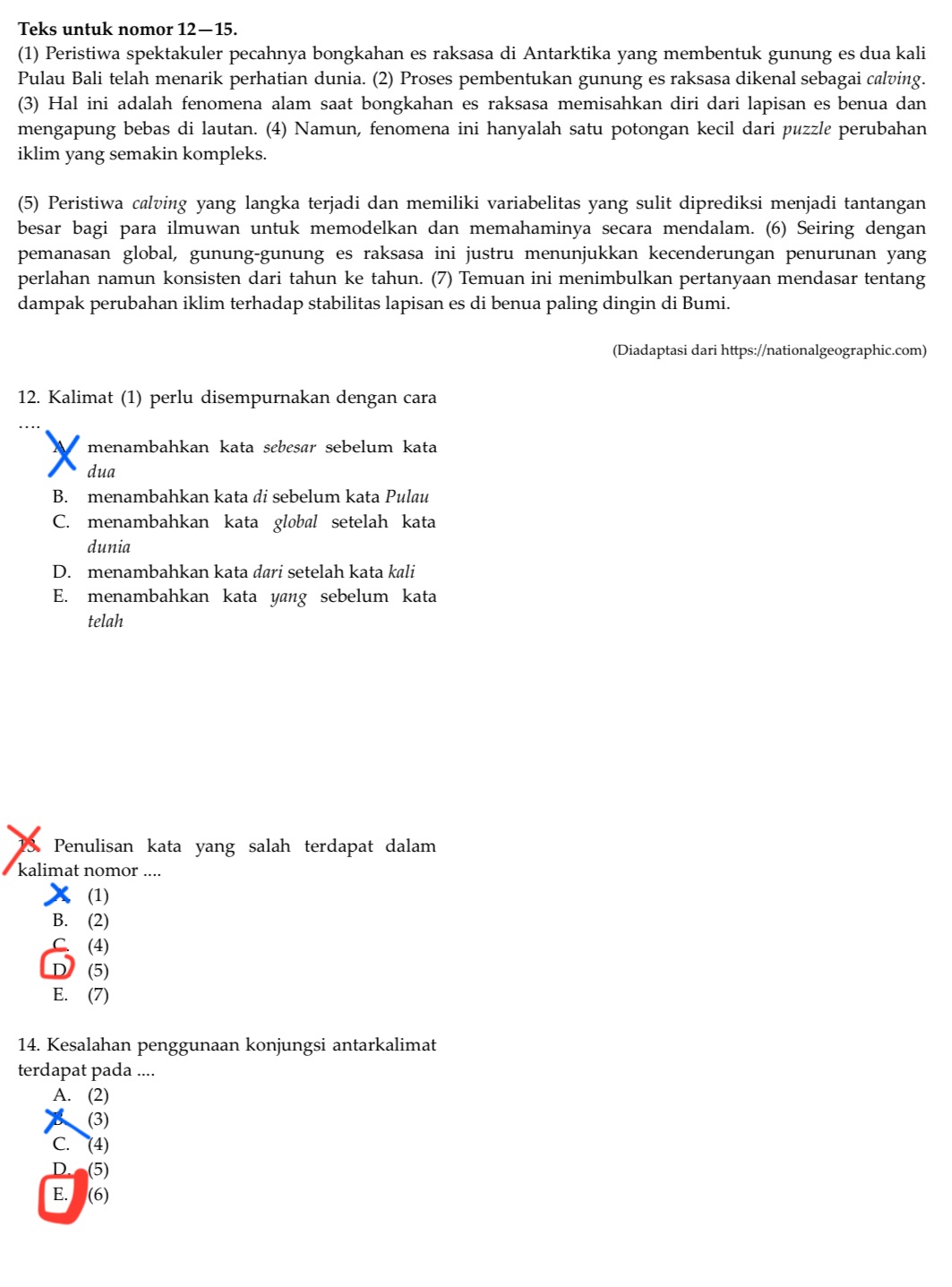 12. Kalimat (1) perlu disempurnakan dengan | StudyX