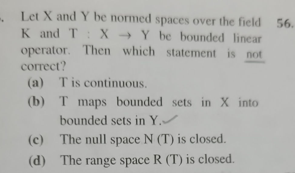 Let X and Y be normed spaces over the field | StudyX