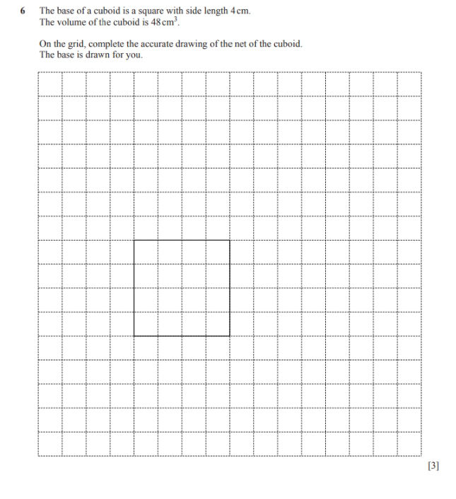 The base of a cuboid is a square with side | StudyX