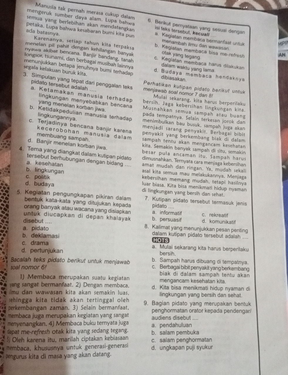 3. Simpulan yang tepat dari penggalan teks | StudyX