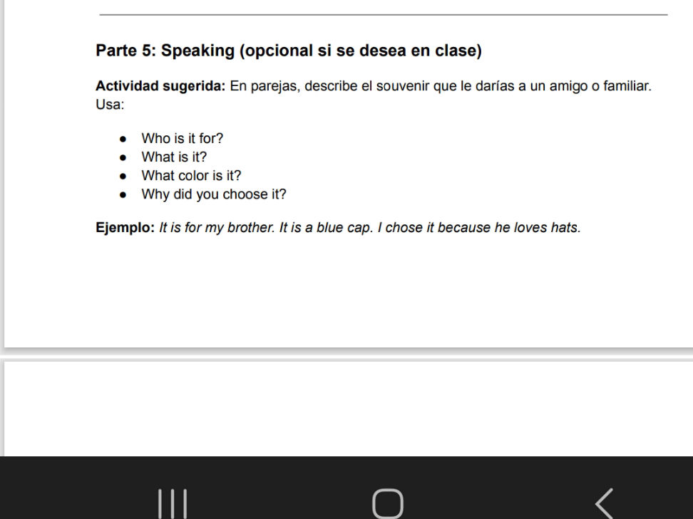 Parte 5: Speaking (opcional si se desea en | StudyX