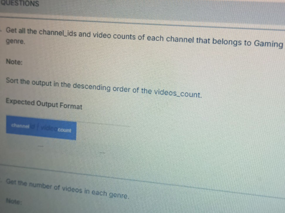 Get all the channel_ids and video counts of | StudyX