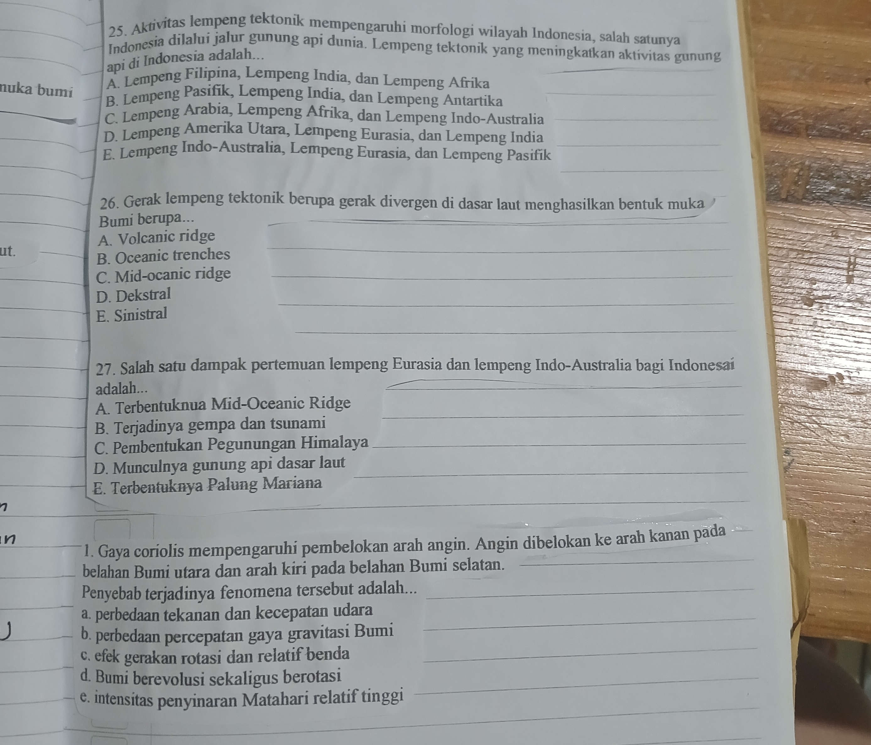 25. Aktivitas lempeng tektonik mempengaruhi | StudyX