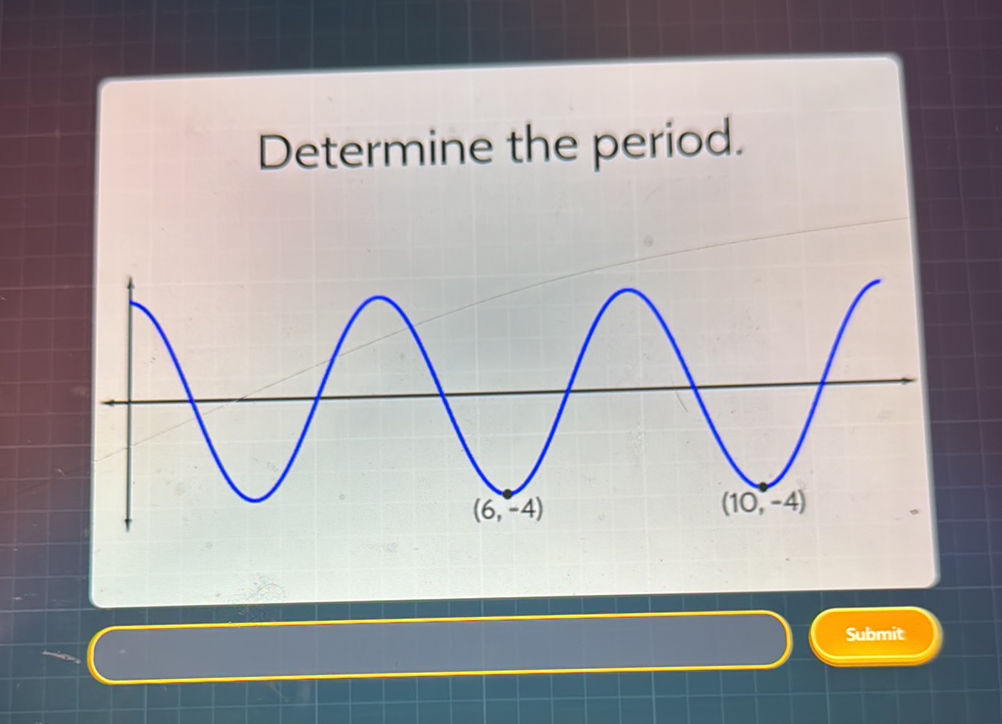 Determine the period. The graph shows a | StudyX