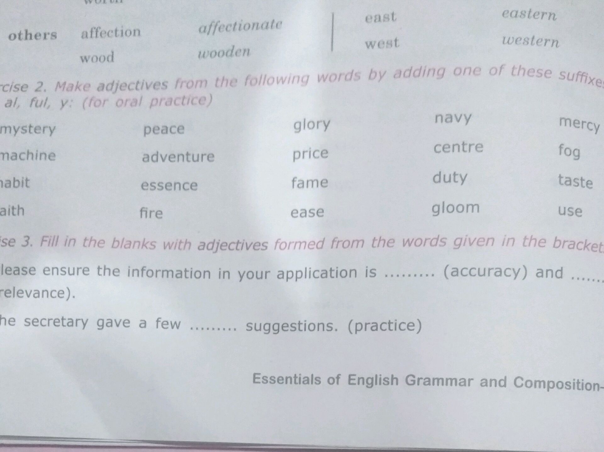 Exercise 2. Make adjectives from the | StudyX