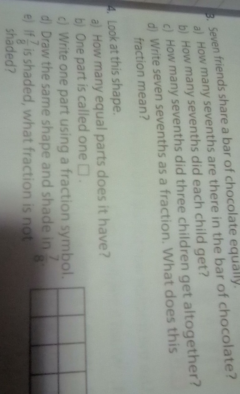 3. Seven friends share a bar of chocolate | StudyX