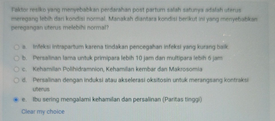 Faktor resiko yang menyebabkan perdarahan | StudyX