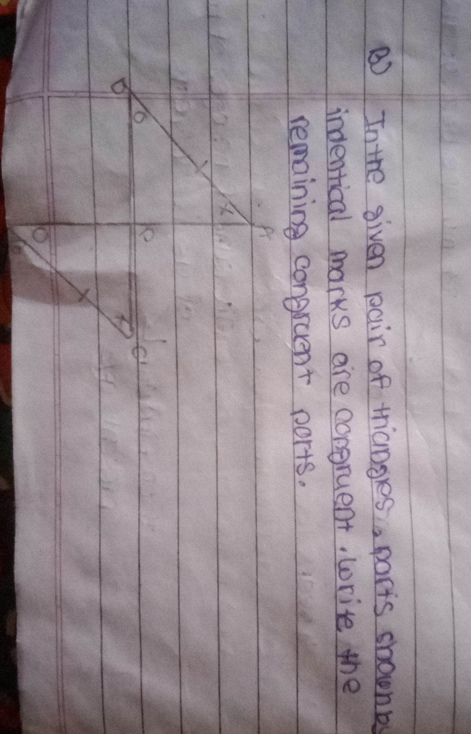 In the given pair of triangles, ports shown | StudyX